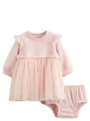 TUCKER + TATE Tulle Tutu Dress & Bloomers - Pink- Pink Cheerful Stars Foil