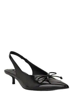 Nine West Evaa Pointed Toe Slingback Kitten Heel Pumps Black