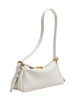Anthropologie Slouchy Faux Leather Shoulder Bag - White