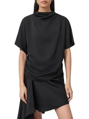 ALLSAINTS Leslie Side Ruched Top - Black