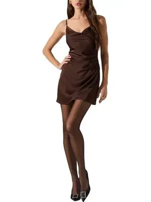 Astr The Label Jenness Mini Slipdress - Brown
