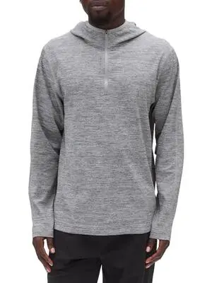 Reigning Champ Solotex® Mesh Tiebreak Quarter Zip Performance Hoodie - Heather Grey