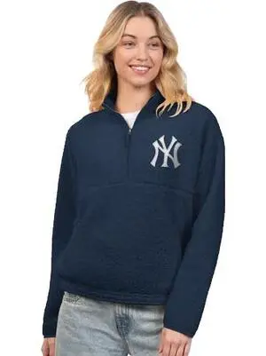 G-III 4HER BY CARL BANKS New York Yankees Everst Sherpa Half-zip Pullover - Navy