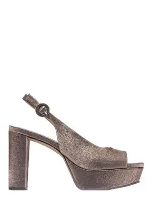 Bernardo Vega Platform Heel Sandal - Coffee