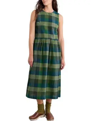 SEASALT CORNWALL Sleeveless Checked Organic Cotton Midi Dress - Trystan Multi