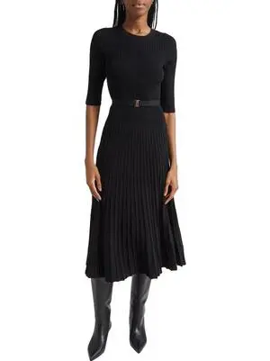 VERONICA BEARD Elthea Rib Knit Midi Dress