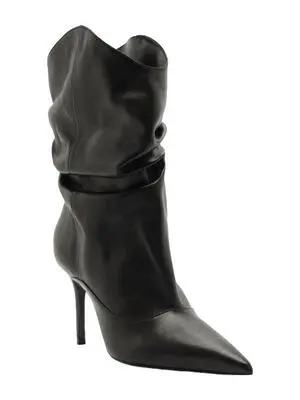 Schutz Slouch Pointed Toe Boots - Black