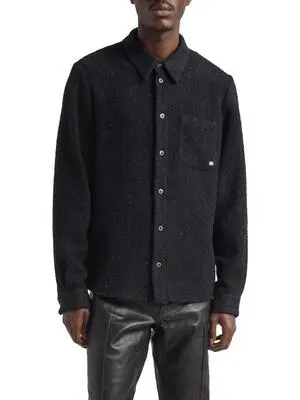 Amiri Shimmer Bouclé Button-up Shirt - Black