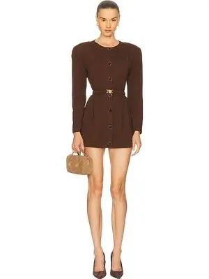 ROWEN ROSE Mini Cardigan With Belt - Brown