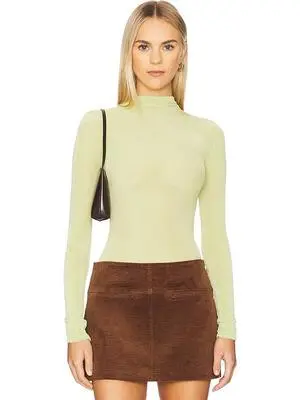 SEROYA Lilia Mock Neck Long Sleeve Bodysuit - Green