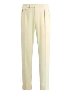 Ralph Lauren Purple Label Pleated Wool Trousers Neutrals