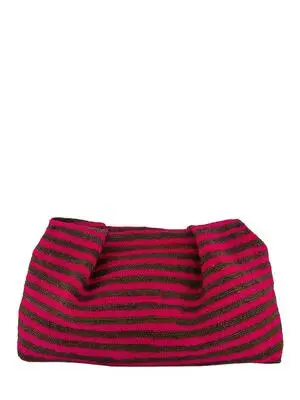 SENSI STUDIO Sisal Striped Pleated Clutch - Pink