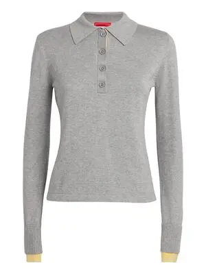 Max & Co. Cotton-cashmere Polo Sweater - Grey