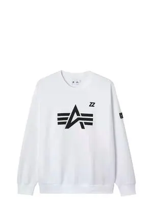 Izzue Logo-patch Crew-neck Sweatshirt - White