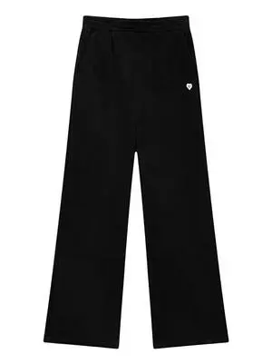 CHOCOOLATE Heart-emblem Ribbed Trousers - Black
