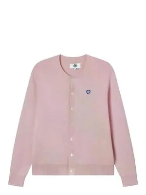 CHOCOOLATE Heart-embroidered Cotton Cardigan - Pink