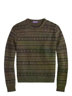 Ralph Lauren Fairisle Button-detail Pullover - Green