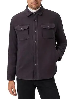 John Varvatos Jameson Herringbone Snap Button Long Sleeve Shirt - Merlot