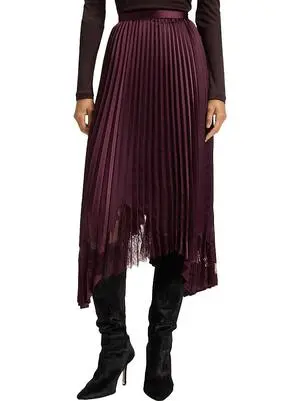 BOSS Velacey Pleated Asymmetric Maxi Skirt - Dark Purple