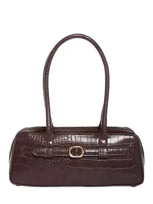 Aqua East West Belted Bag - Chocolate