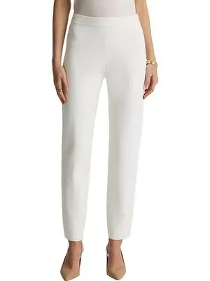 St. John Knit Pull-on Pants - Ivory