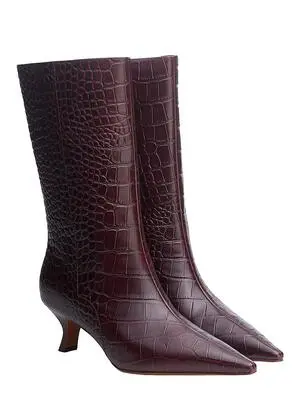 Rag & Bone Mott Boots - Bordeaux Croc