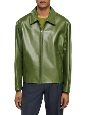 Sandro Leather Jacket - Lime