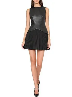 MILLY Mixed Media Dress - Black/black
