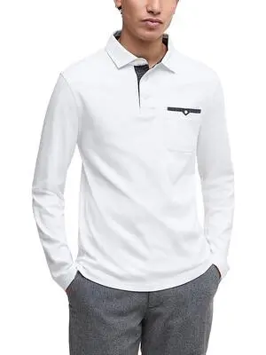 Barbour Long Sleeve Cornpatch Polo Shirt White