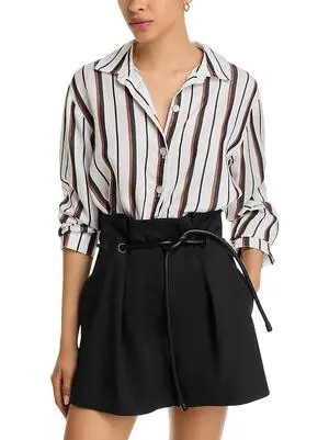 Bella Dahl Boyfriend Button Down Shirt - Autumn Lurex Stripe