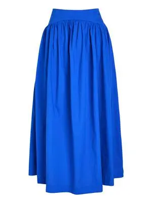 SISTER JANE Diary Gathered Lyocell-blend Midi Skirt - Blue