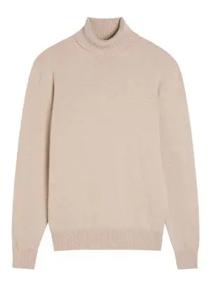 LARDINI Roll-neck Wool Top - Ecru