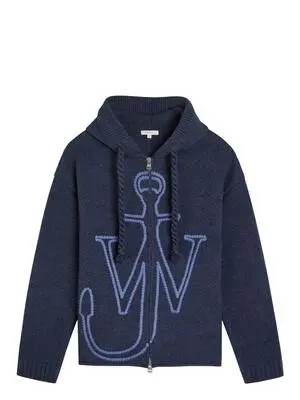 JW Anderson Logo-embroidered Wool Jacket - Blue