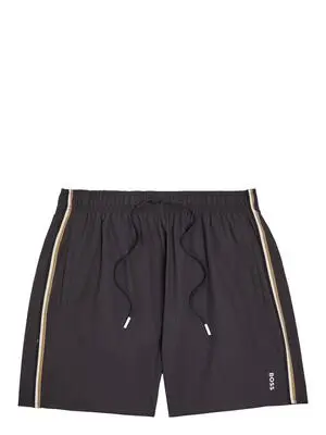 Hugo Boss Logo Stretch-shell Swim Shorts - Dark Grey
