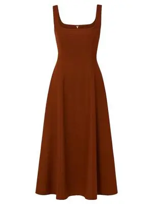 Gabriela Hearst Adaline Midi Dress - Cognac