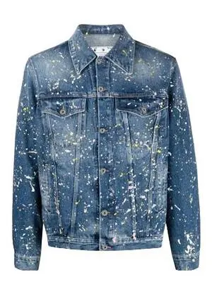 Off-White Paint Splatter Skate Fit Jacket - Blue