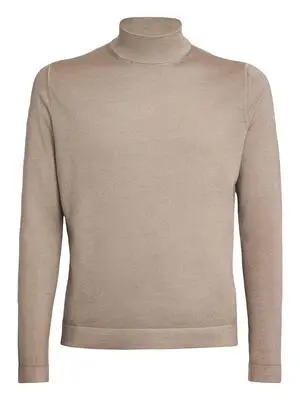 Colombo Cashmere-silk Mock-neck Pullover - Brown