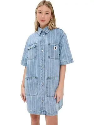 Carhartt Work In Progress Print Denim Mini Dress - Rylan Stripe