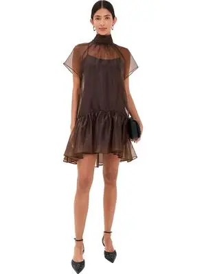 Simkhai Beaux Tiered Mini Dress - Chocolate