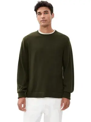 Officine Générale Nina Crew Neck Merino Wool Sweater - Olive