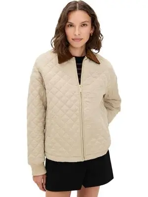 WAYF Quinn Quilted Barn Jacket - Stone