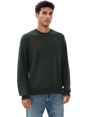 Vince Geo Jacquard Crew Sweater - Driver Green/coastal