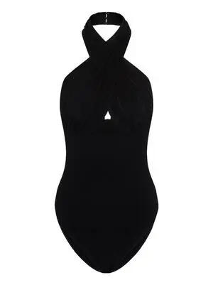 PARIS GEORGIA Draped Knitted Bodysuit