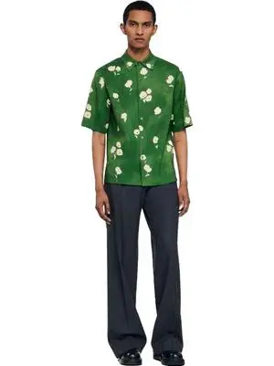 Sandro Abstract Floral Shirt - Lime