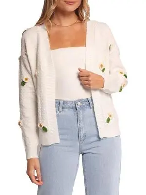 PETAL & PUP Jazzie Floral Cardigan - White