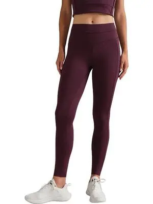 RHONE Heather Revive Pocket 7/8 Leggings - Bordeaux Red Heather