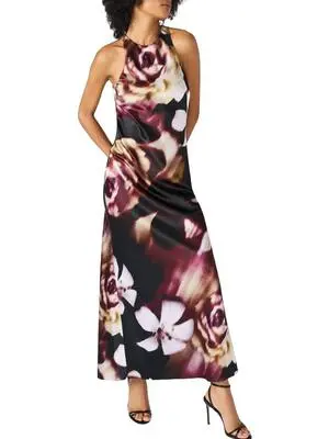 Steve Madden Satin Scarf Maxi Dress - Odyssey Floral