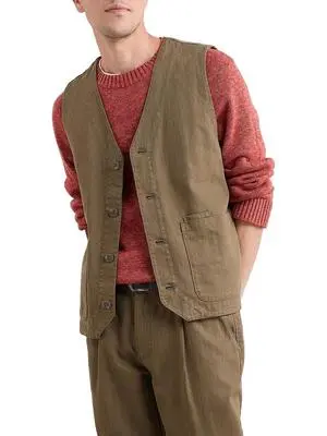 SEASALT CORNWALL Tollgate Linen & Organic Cotton Vest - Riverbed