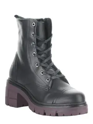 BOS. & CO. Barrett Waterproof Lug Sole Bootie - Black/bordo