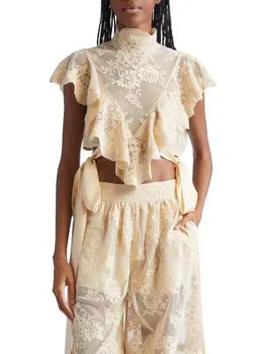 Zimmermann Hypnotic Lace Bandeau Top - Cream